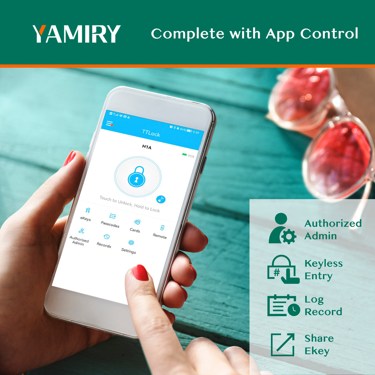 Smart Lock, Yamiry Keyless Entry Smart Door Lock for Front Door, Digit ...